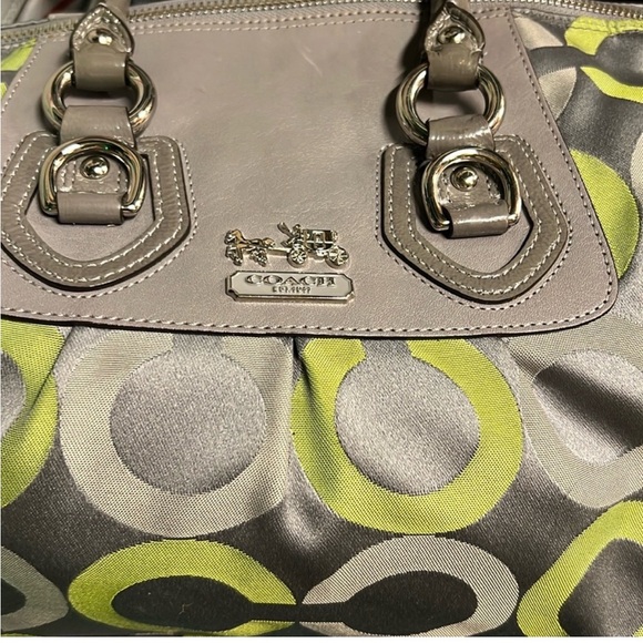 Coach | Bags | Coach Silver And Lime Shoulder Bag | Poshmark